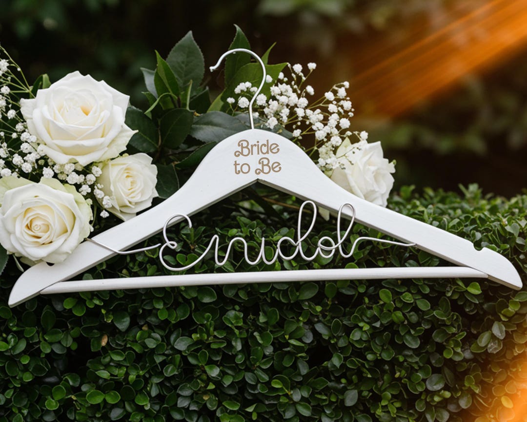 Custom Bride & Bridesmaid Hanger | Personalized Wedding Dress Hanger ...