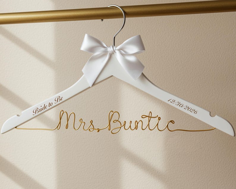 Personalized Wedding Dress Hanger | Custom Bride & Bridesmaid Hanger ...