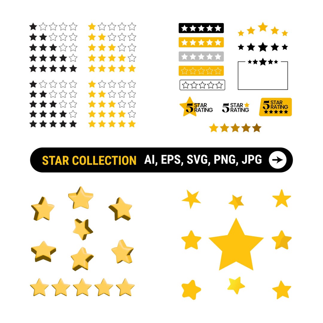 5 Star Review SVG, 5 Five Star Review, 5 Star Review Sign, 5 Star ...