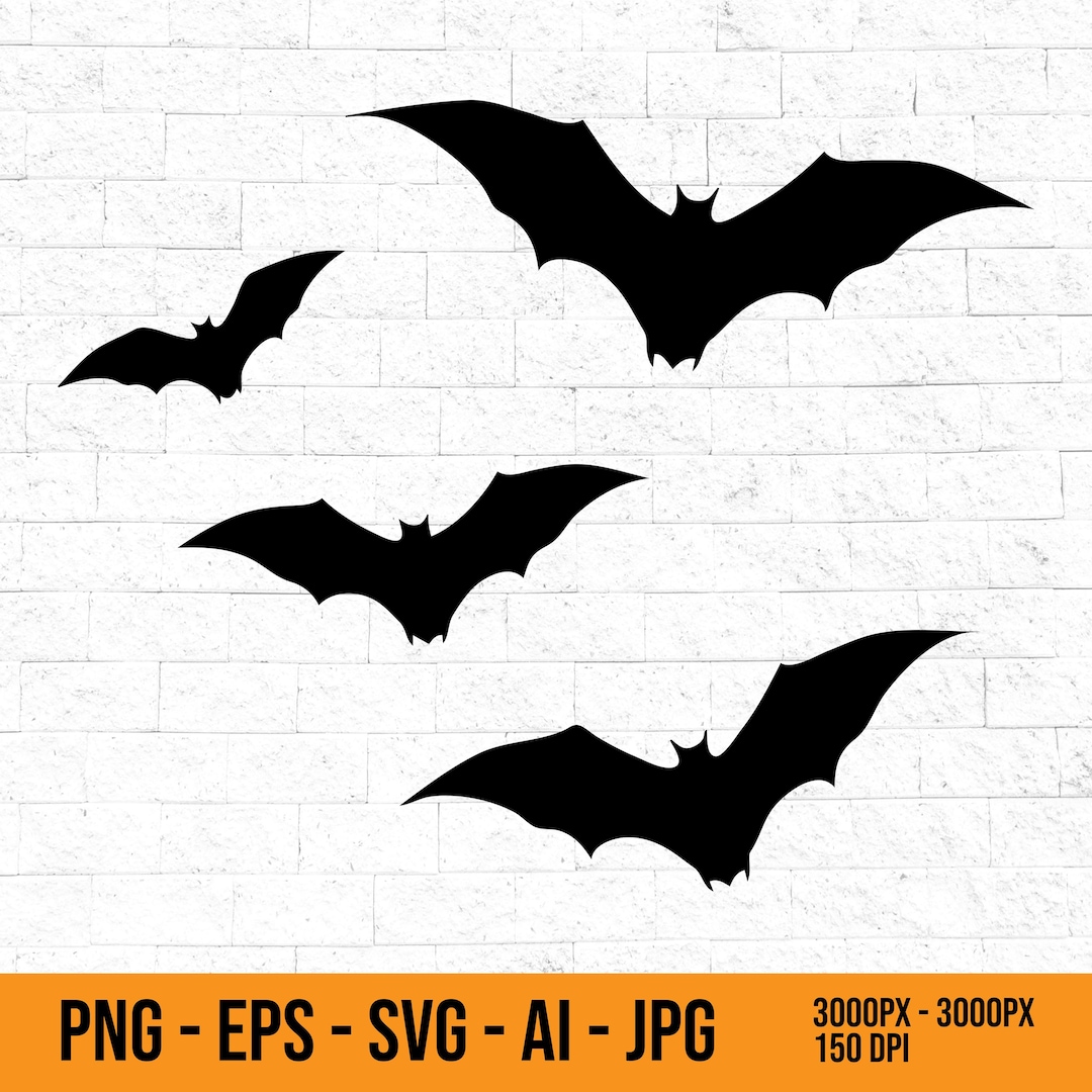 Halloween Bat Svg Bundle | Flying Bat Cut Files for Cricut, Silhouette ...