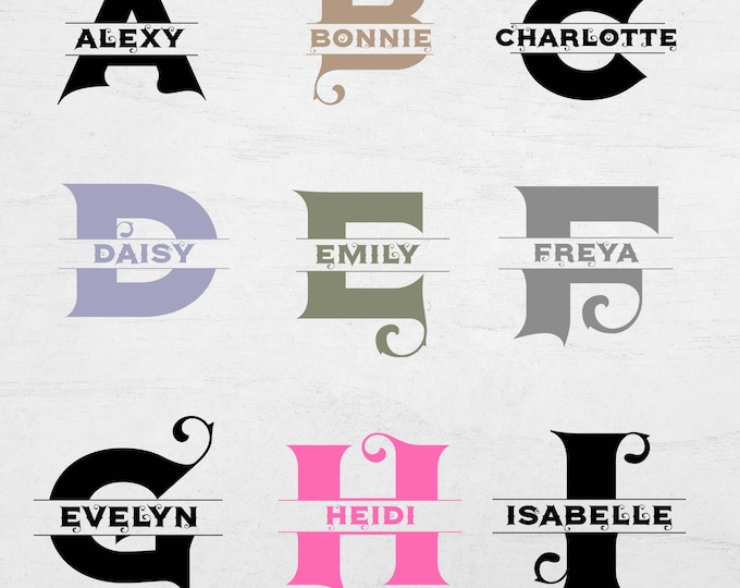 Uppercase S Letter Split Monogram Svg, Alphabet Split Name Frame, Split ...