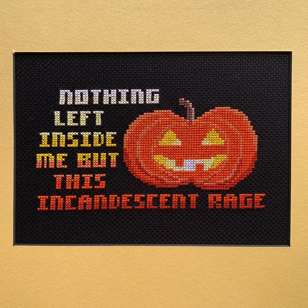 Rage Pumpkin - Cross Stitch Pattern - PDF Download - Etsy