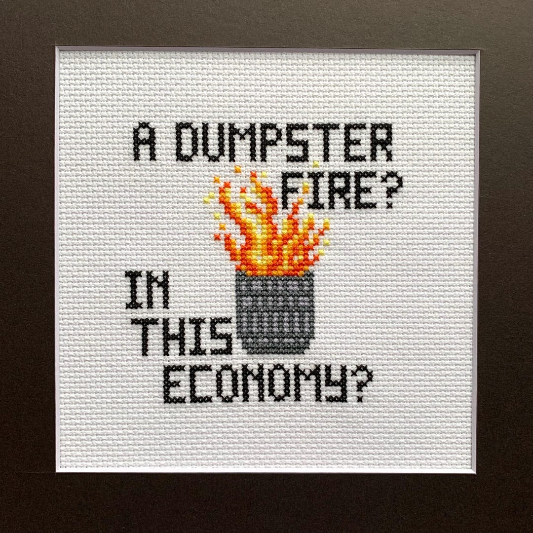 A Dumpster Fire? - Cross Stitch Pattern - PDF Download - Etsy