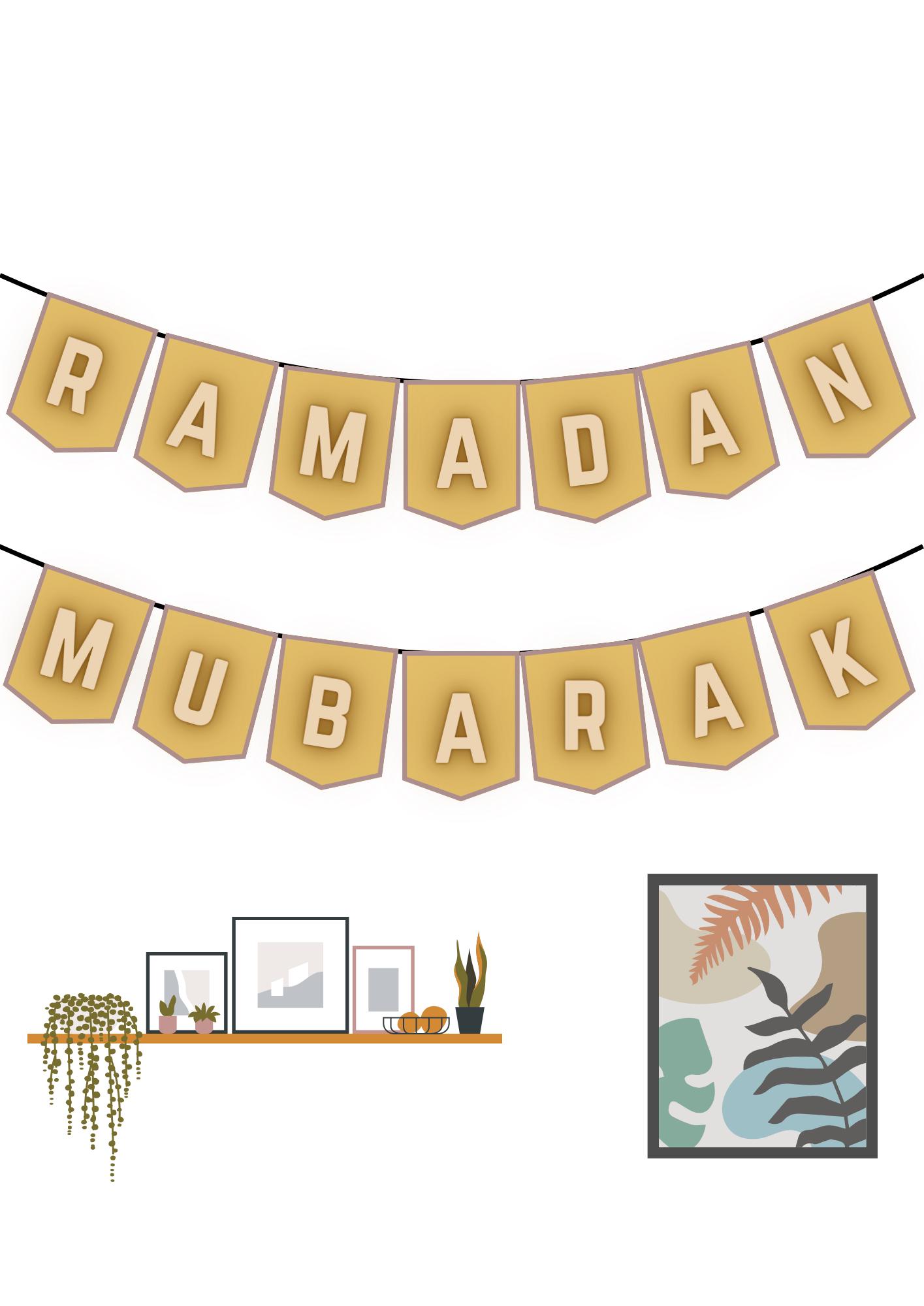 Printable Ramadan Bunting | Alphabet Arabic| Ramadan Kareem & Mubarak ...