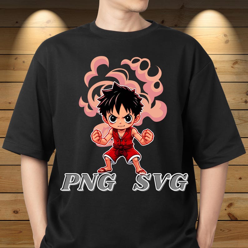 LUFFY T-shirt Png & Svg Bundle, Anime Character Svg, One Piece, LUFFY ...