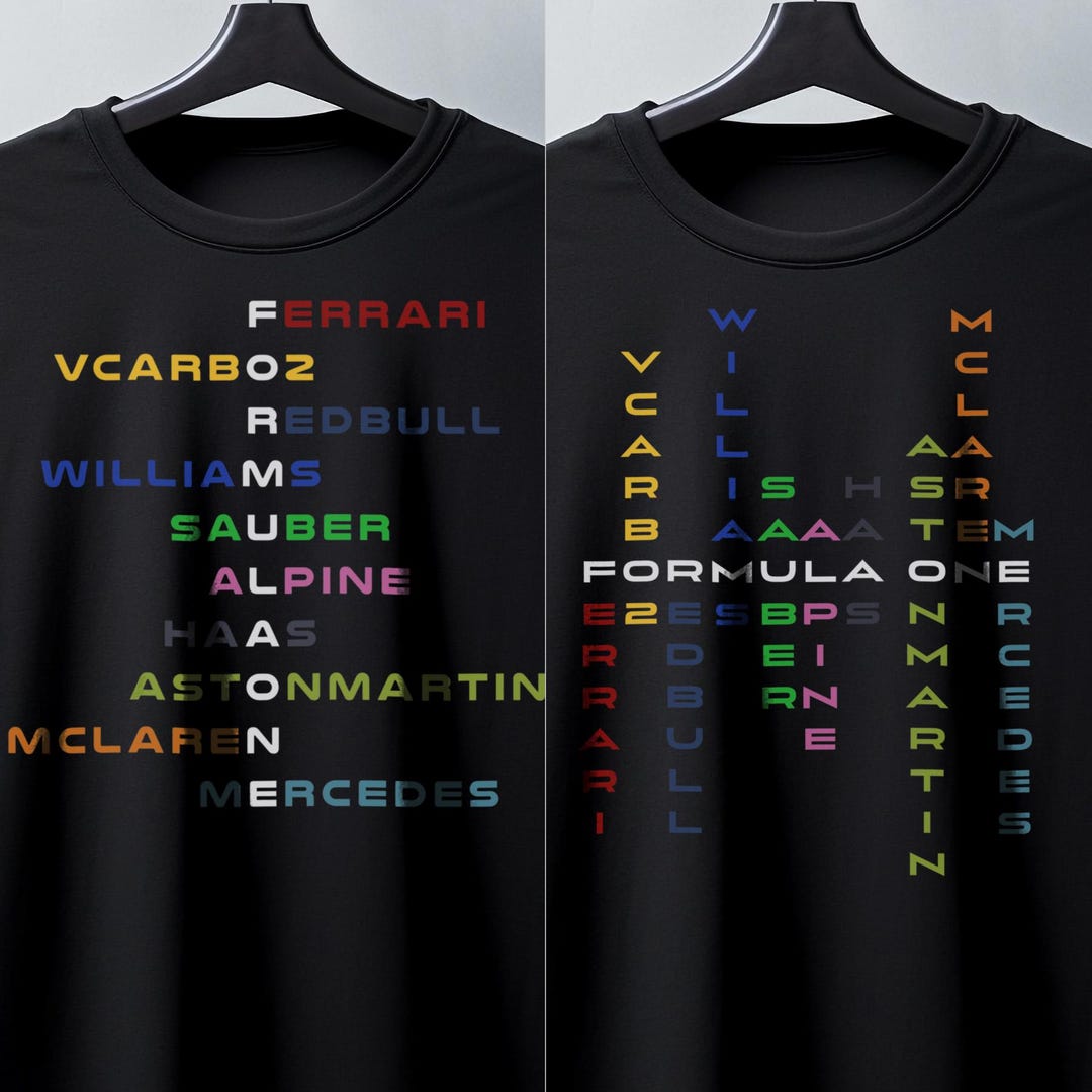 2025 Formula 1 Horizontal and Vertical PNG | F1 Team Names Typography ...