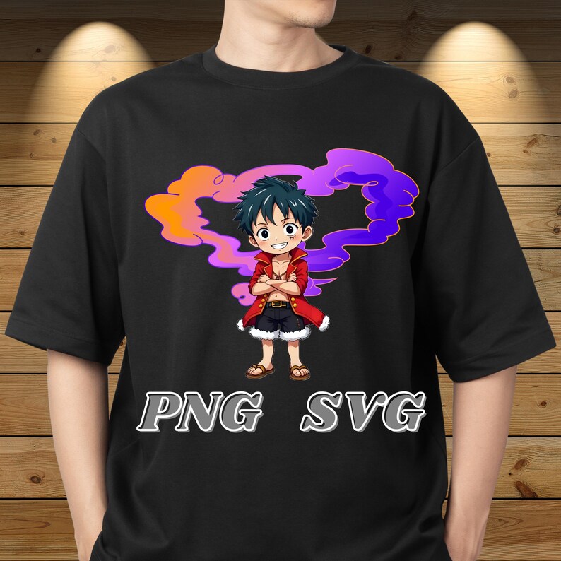 LUFFY T-shirt Png & Svg Bundle, Anime Character Svg, One Piece, LUFFY ...