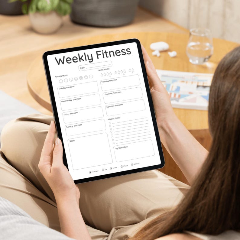 Printable Weekly Fitness Planner | Fillable Workout Tracker ...