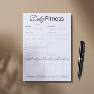 Printable Daily Fitness Planner | Fillable Workout Tracker and Gym ...