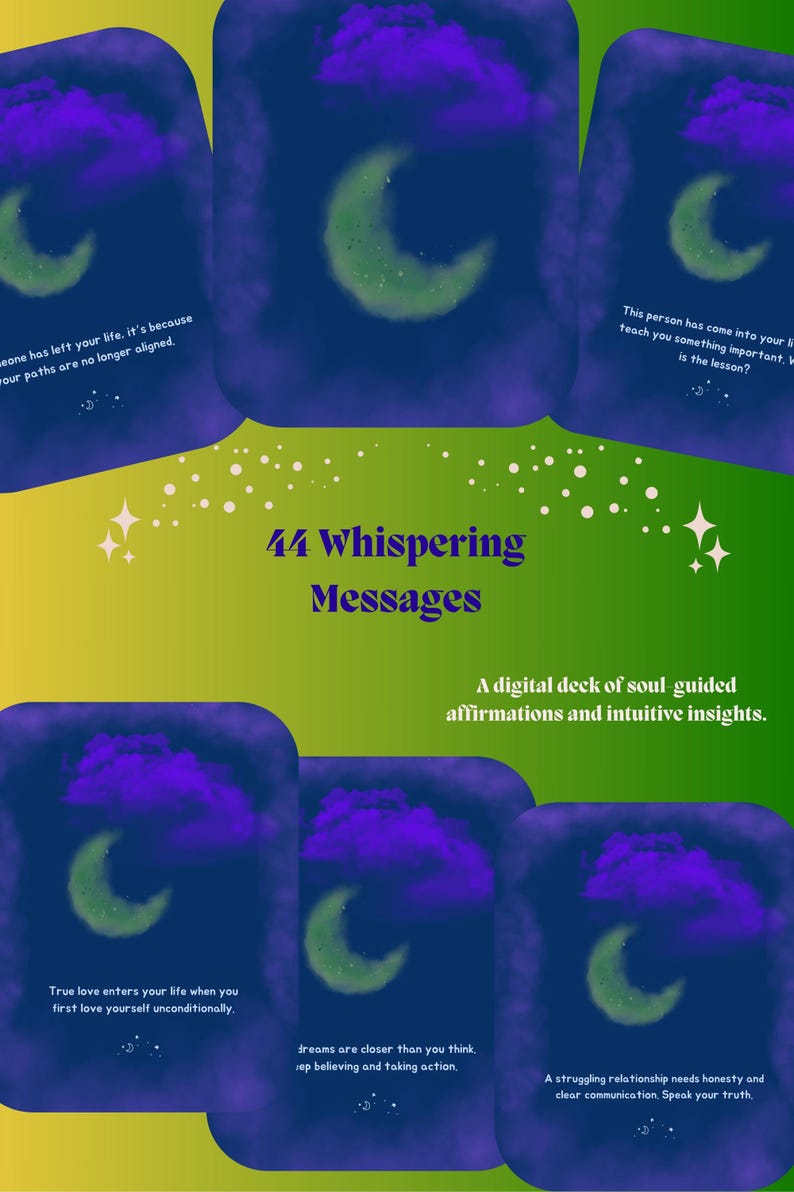 44 Printable Oracle Cards | Self-reflection Spiritual Deck | Digital ...