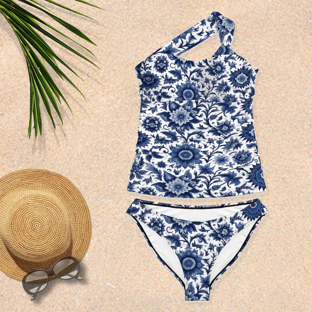 Mediterranean Style Bikini Set – Boho Bathing Suit - Botanical Swimsuit ...