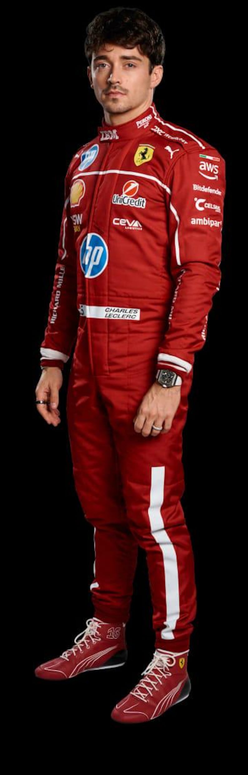 Charles Leclerc 2025 F1 Racing Suit -red Driver Uniform Costume - Etsy