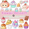 Watercolor Kawaii Sweets Clipart Bundle, Colorful Macarons Cupcakes ...