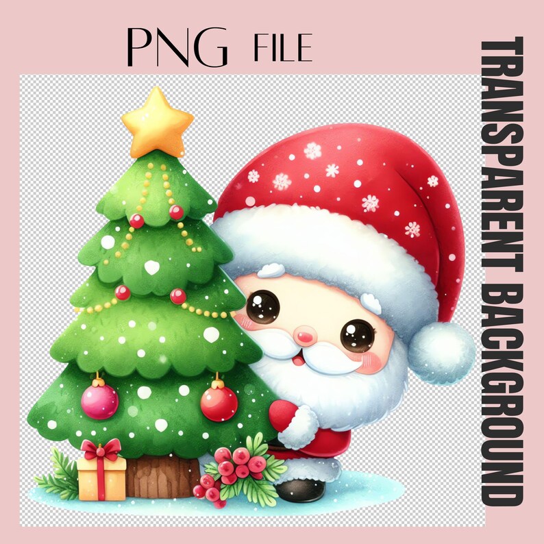 Kawaii Christmas Clipart Bundle, Holiday PNG (digital Download) - Etsy