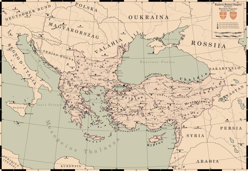 Byzantine Empire Map, Alternative Map of Modern Eastern Roman Empire ...