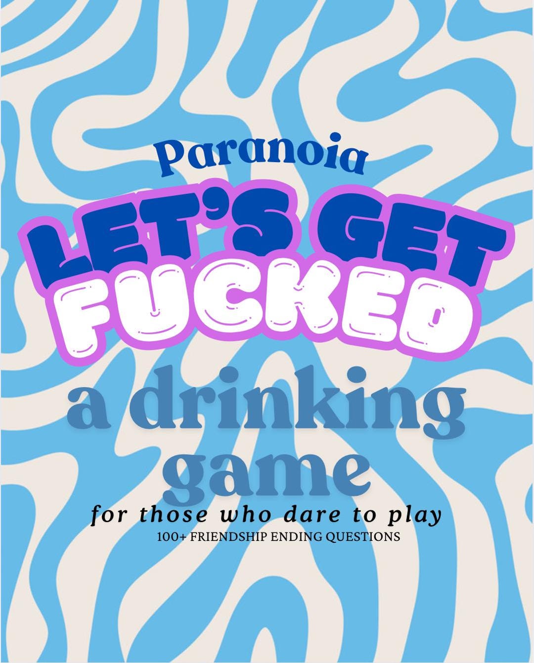 Paranoia Drinking Game for Parties Birthdays Pre Drinks Card Game - Etsy