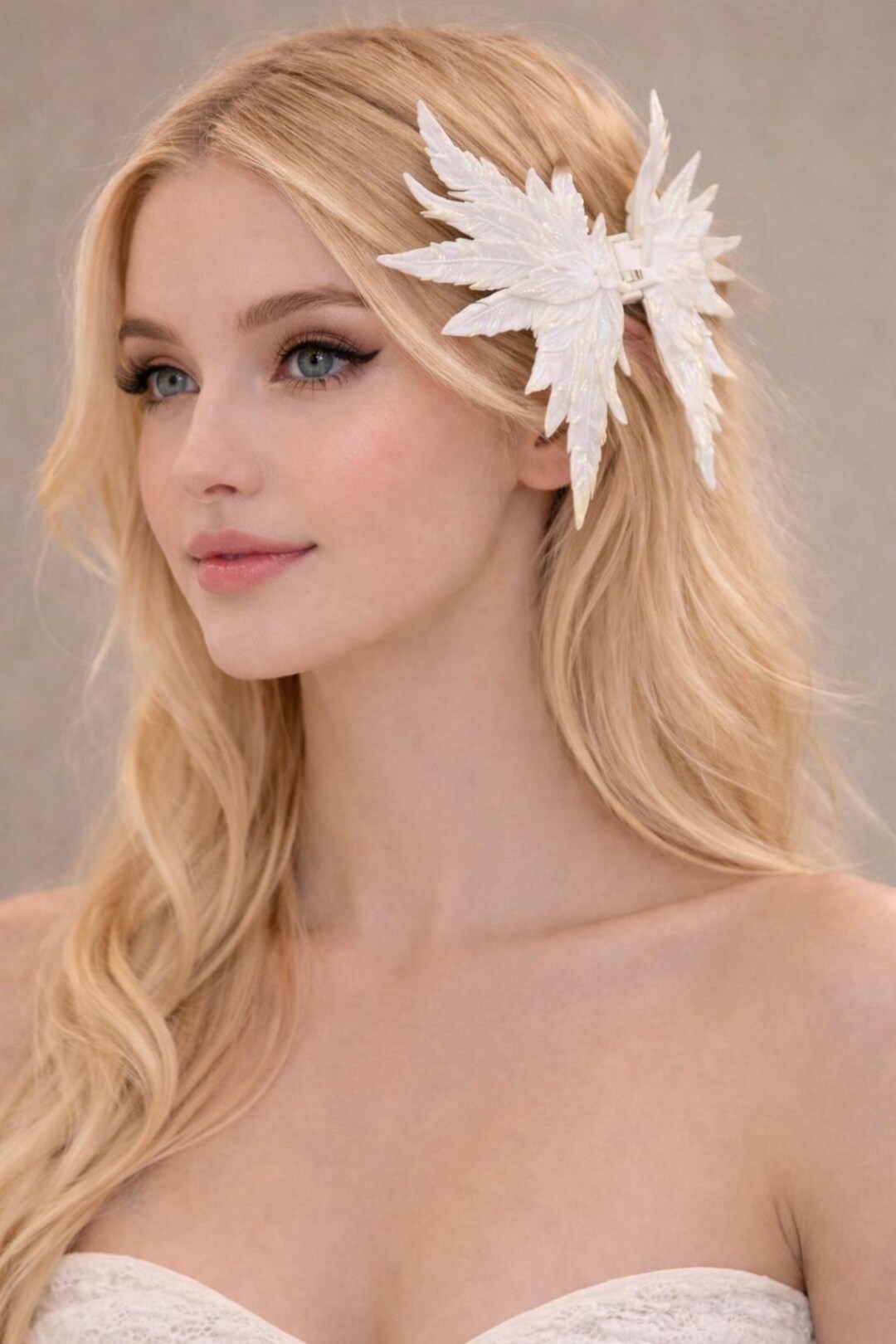 Elegant Winged Hair Clip – 3D Printed Feather Design With Iridescent ...