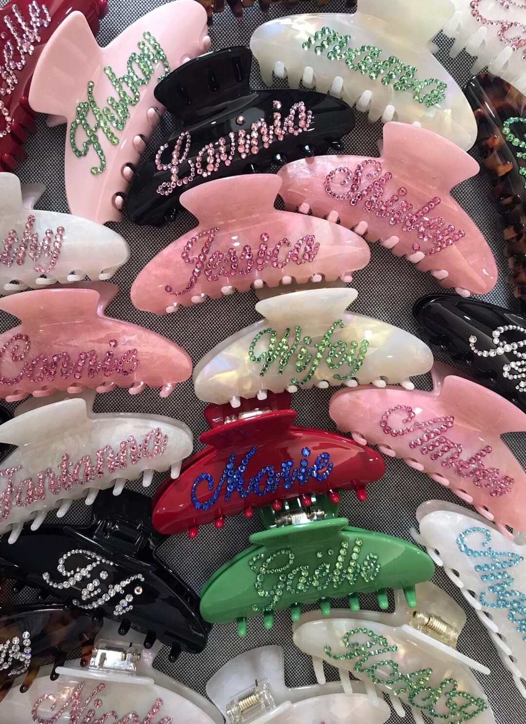 Custom Name Hair Clips,personalized Hair Claw,hair Clips, Diamont Hair ...