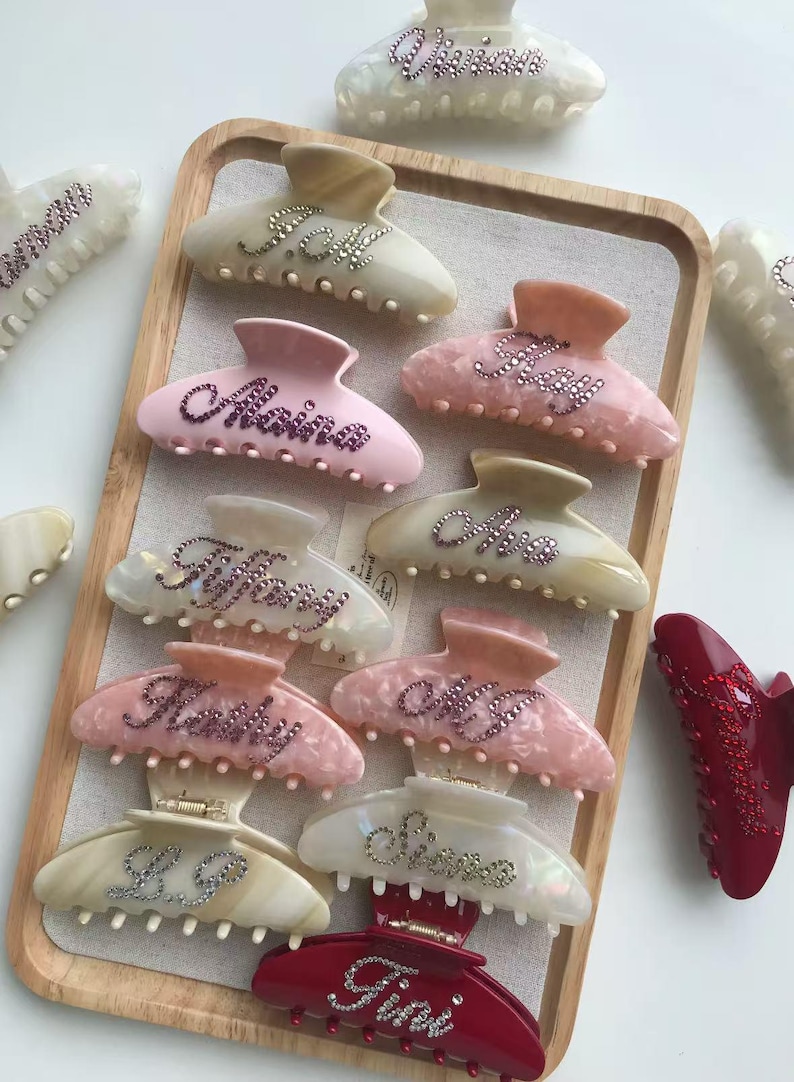Custom Name Hair Clips,personalized Hair Claw,hair Clips, Diamont Hair ...