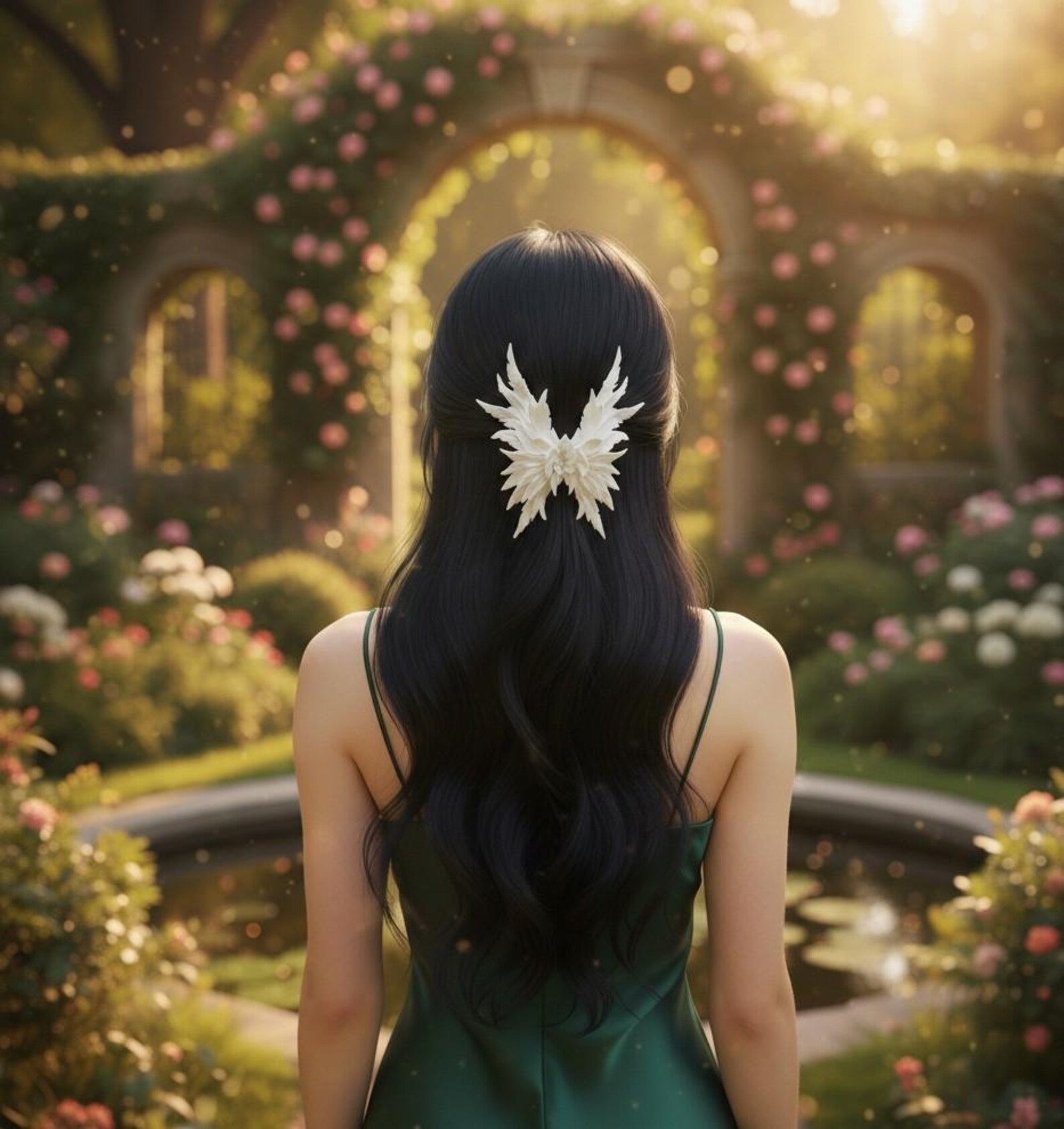Elegant Winged Hair Clip – 3D Printed Feather Design With Iridescent ...