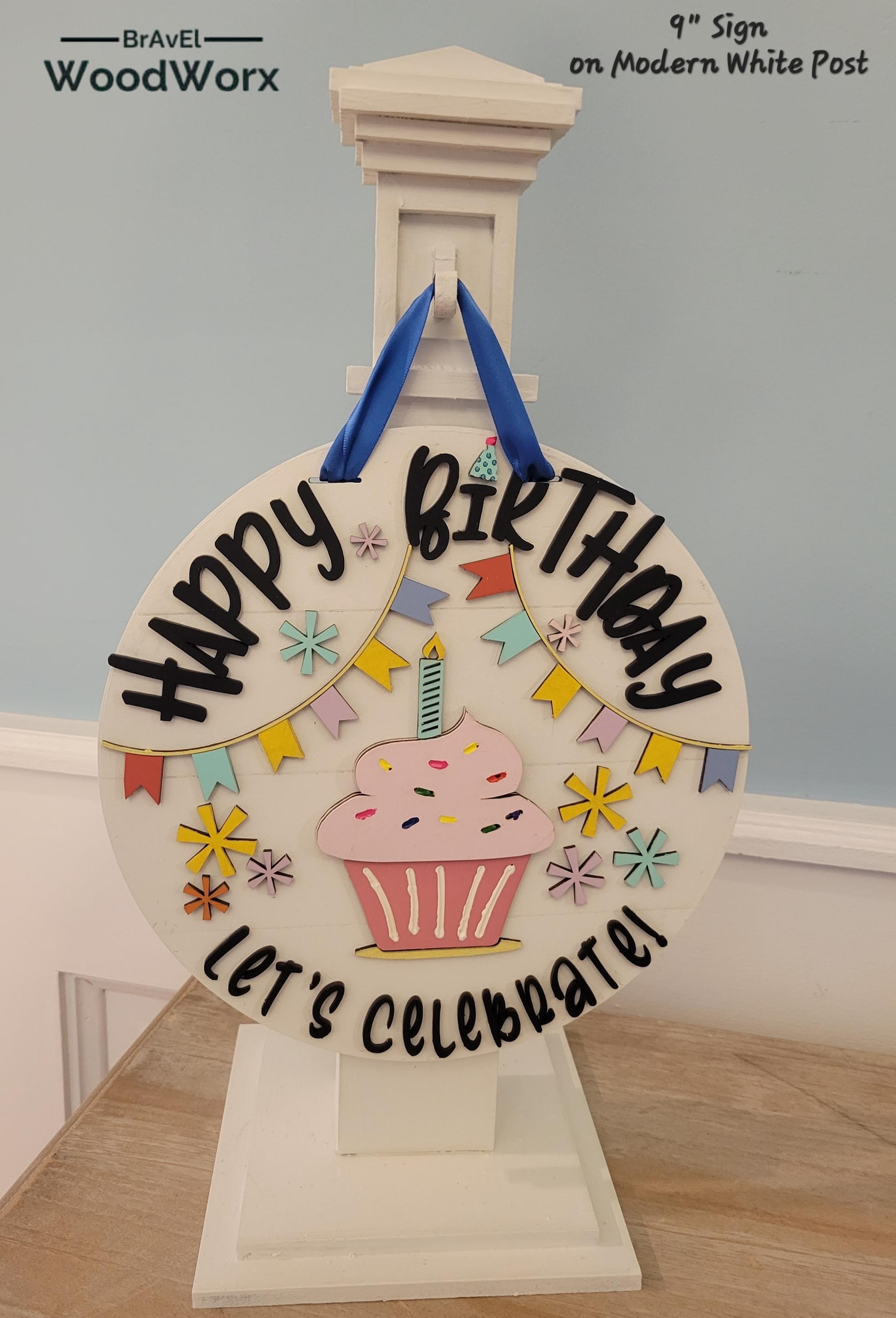 Birthday Celebration Personalized Door or Tabletop Post Sign – Festive ...