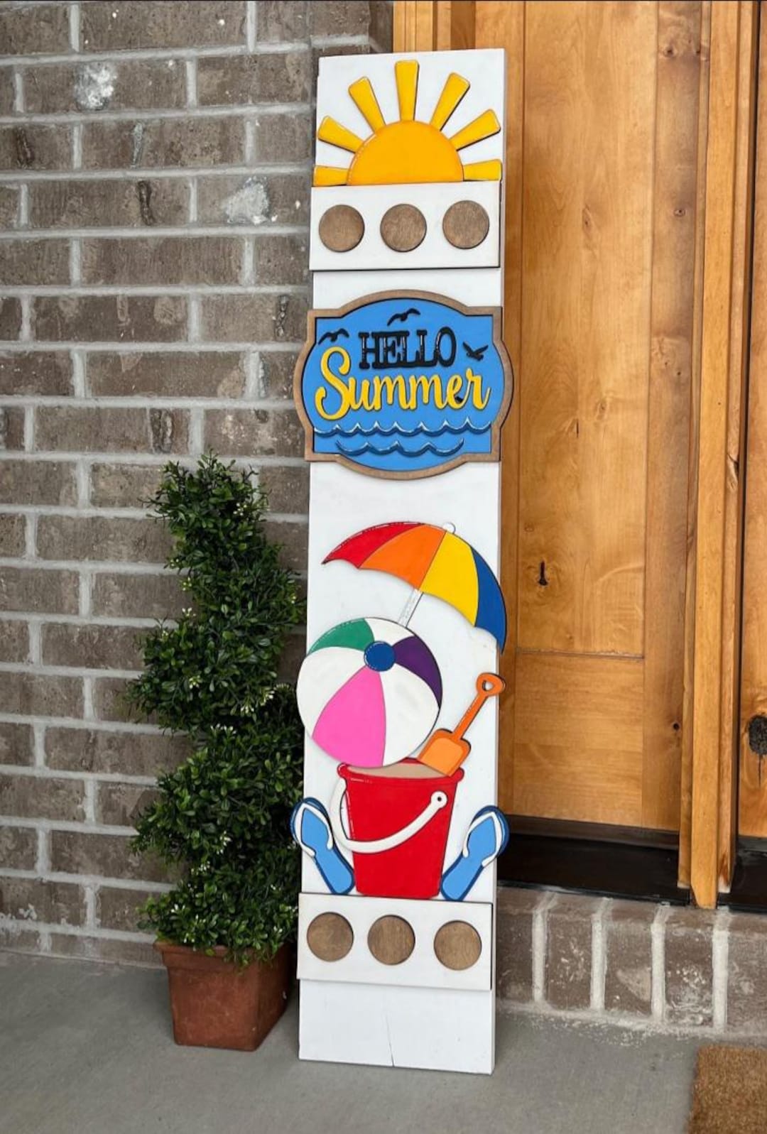 Interchangeable Summer Porch Leaner – “hello Summer” Beach Ball ...
