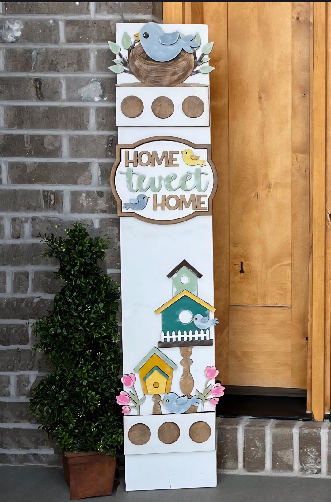 Interchangeable Spring Porch Leaner – “home Tweet Home” Birdhouse ...