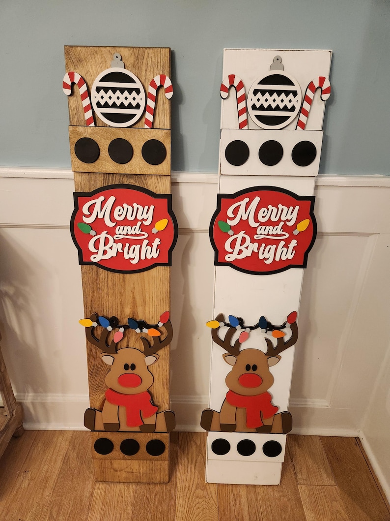 Interchangeable Winter Porch Leaner – “let It Snow” Snowman & Snowflake ...