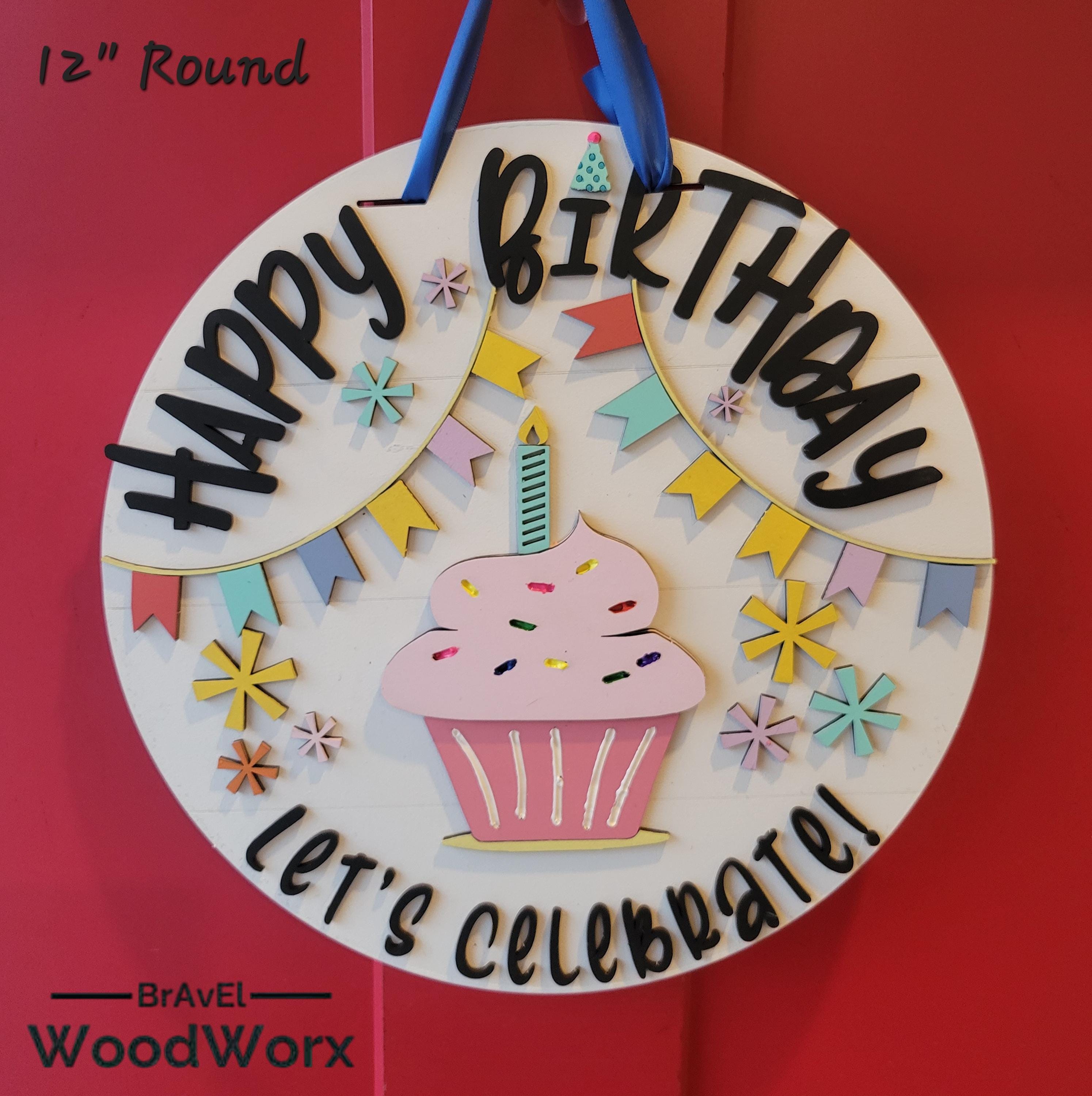 Birthday Celebration Personalized Door or Tabletop Post Sign – Festive ...