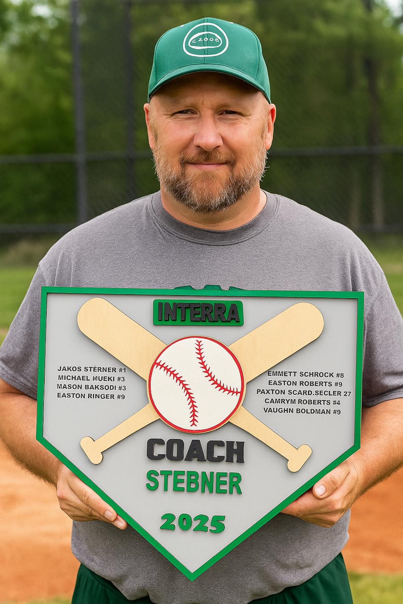Custom Coach Plaque – Personalized Baseball Team Gift, Home Plate Sign ...