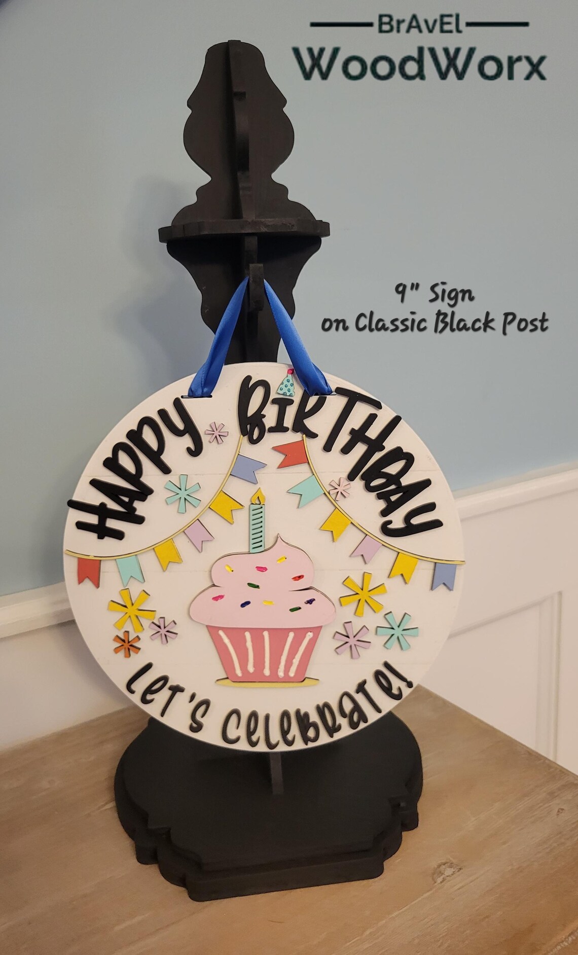 Birthday Celebration Personalized Door or Tabletop Post Sign – Festive ...