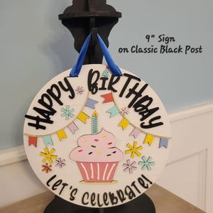 Birthday Celebration Personalized Door or Tabletop Post Sign – Festive ...