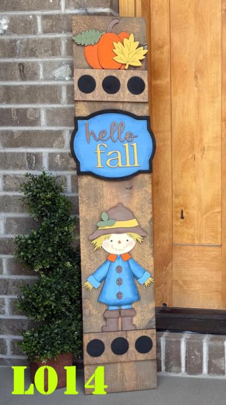 Fall Interchangeable Porch Leaner – Custom Wooden Front Porch Sign With ...