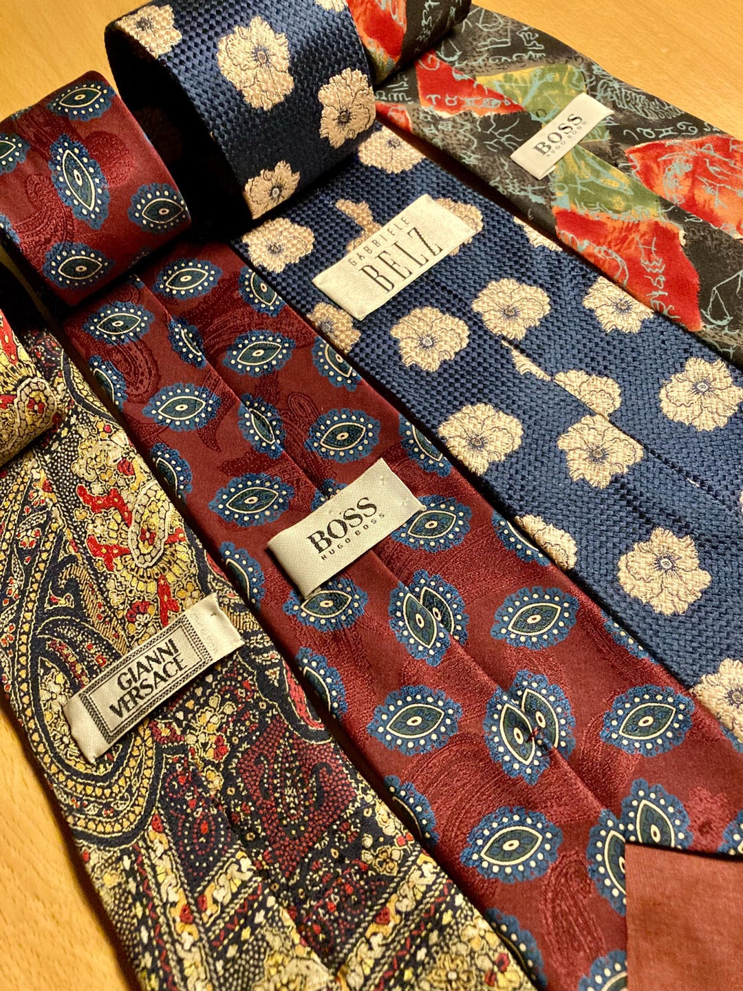 Vintage Designer Silk Ties – Gianni Versace, Hugo Boss and Gabriele ...