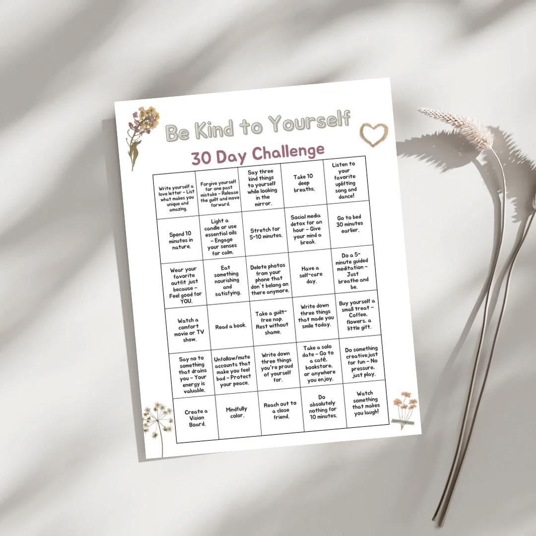 30 Days of Kindness Mental Health Challenge | Printable - Etsy
