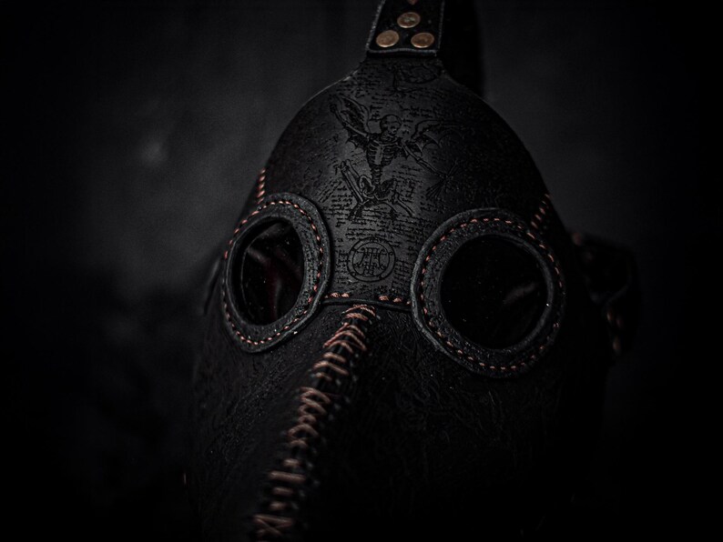 Demon-inspired Plague Doctor Mask – Handstitched With Intricate Laser ...