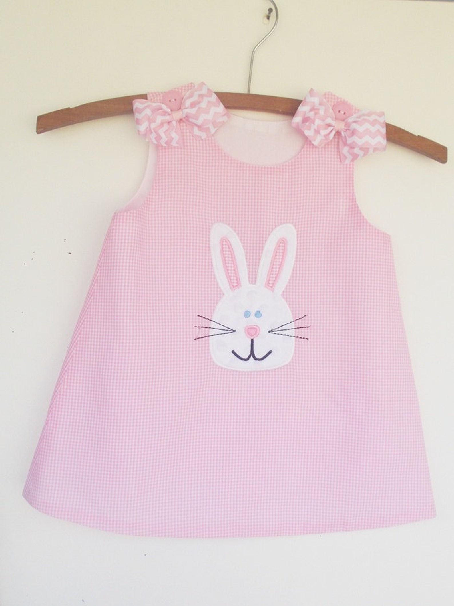 Minky Dot Easter Bunny Applique Aline Dress Sizes 9 Months 5 - Etsy