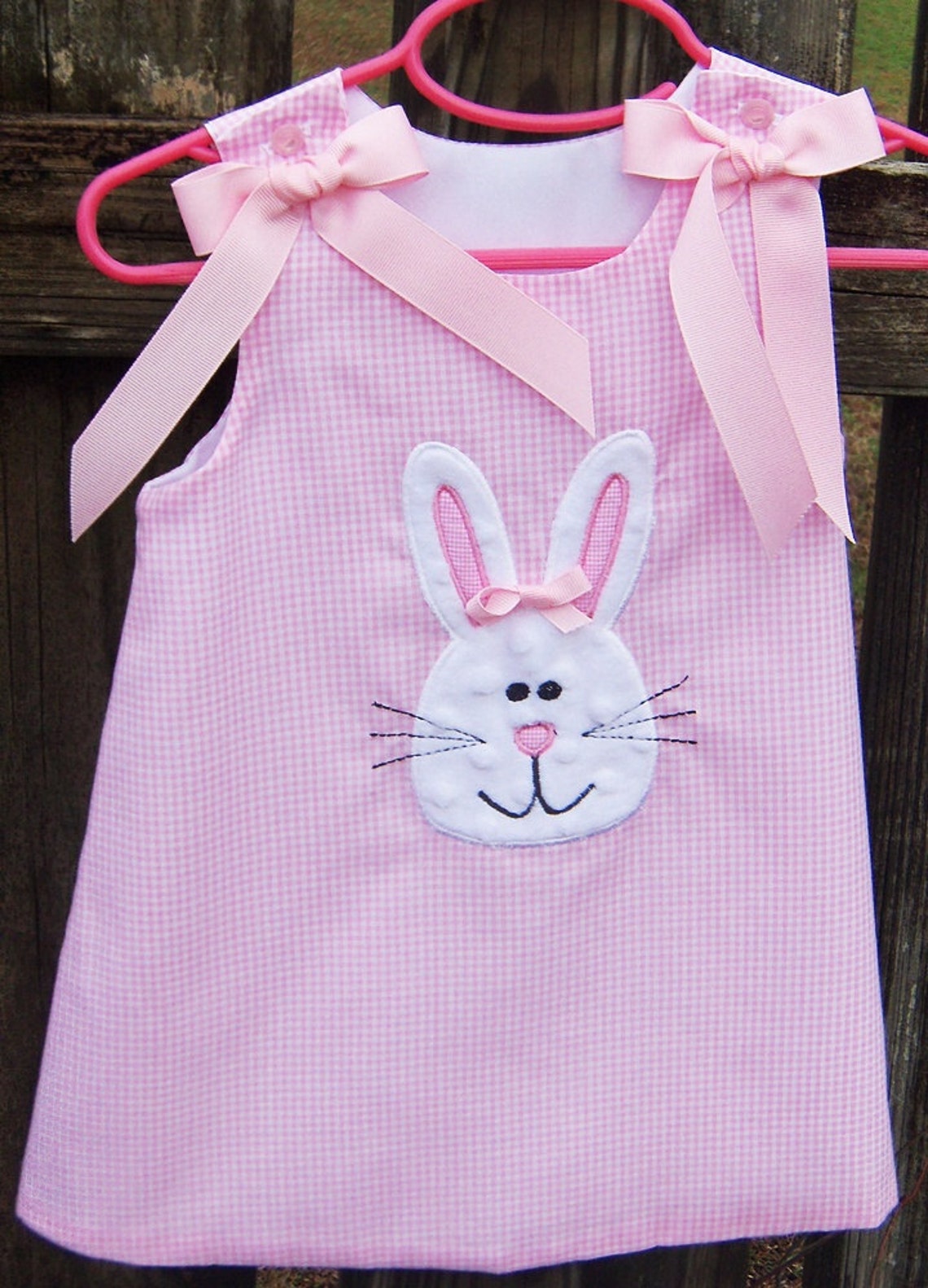 Minky Dot Easter Bunny Applique Aline Dress Sizes 9 Months 5 - Etsy