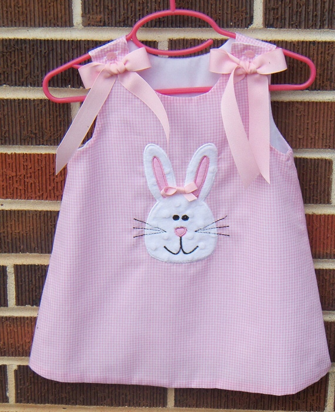 Minky Dot Easter Bunny Applique Aline Dress Sizes 9 Months 5 - Etsy