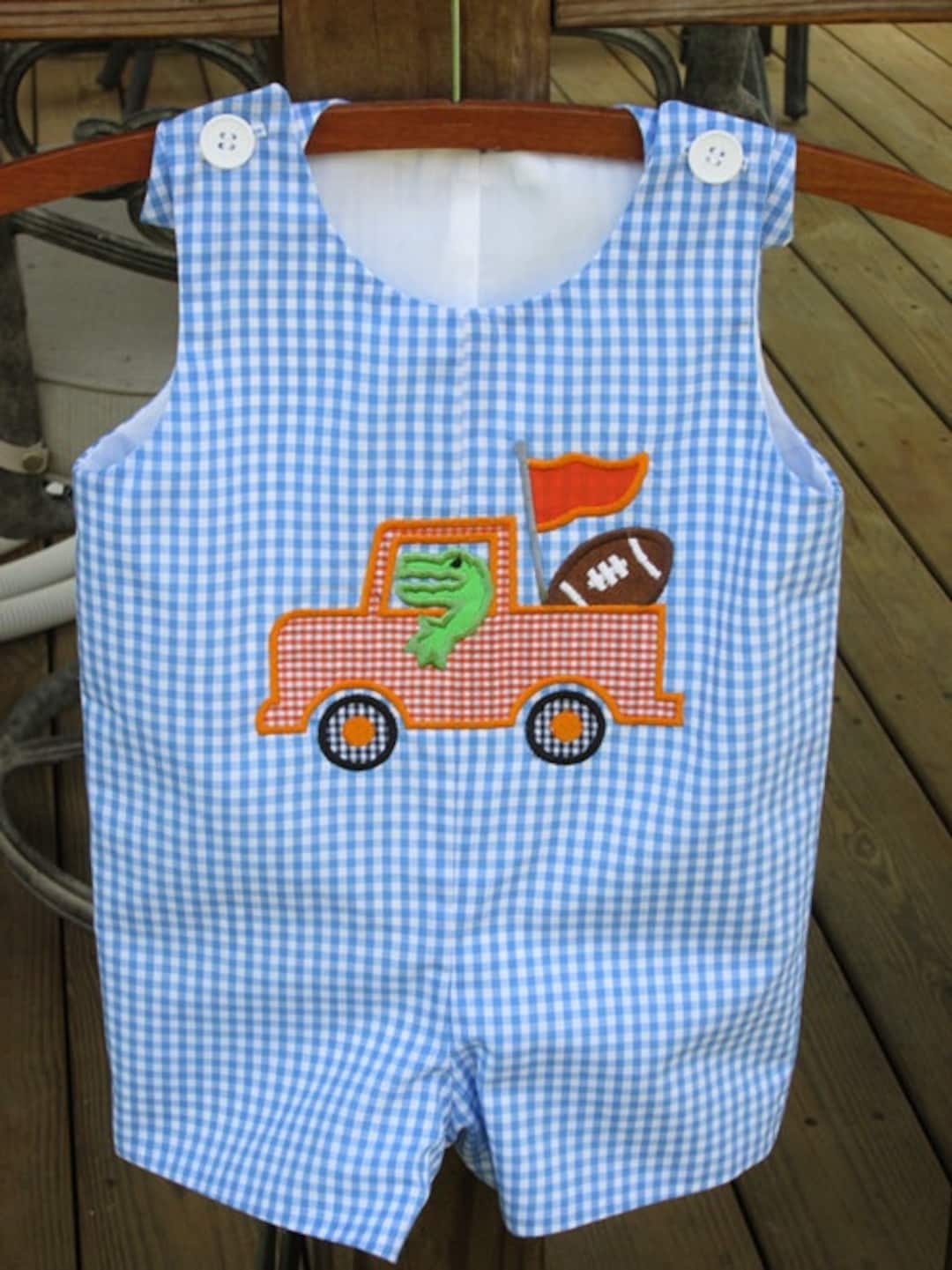 Gator Truck Gingham Jon Jon Jumper 9 Months 1T, 2T., 3T FREE SHIPPING ...