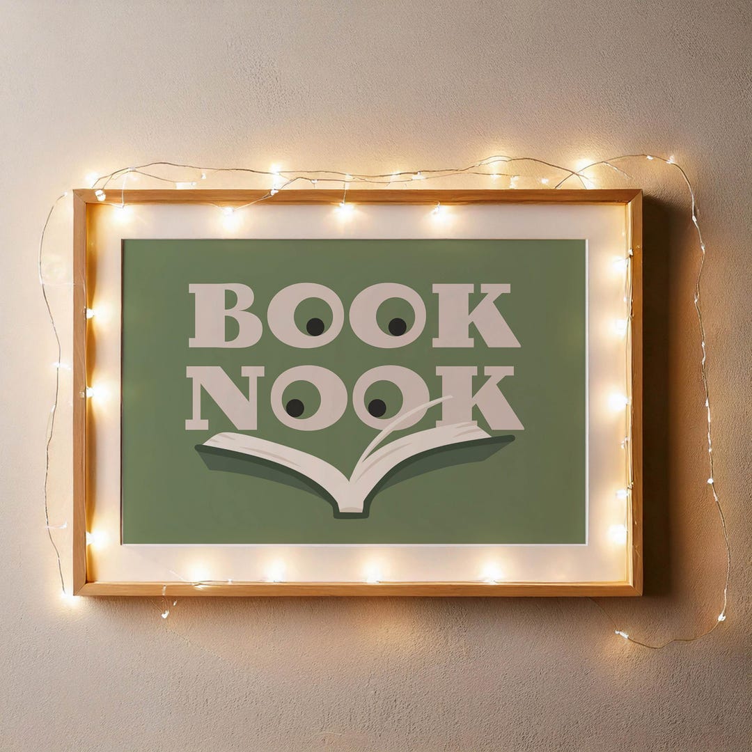 Book Nook Printable Wall Art | Landscape, Portrait, Square Formats ...