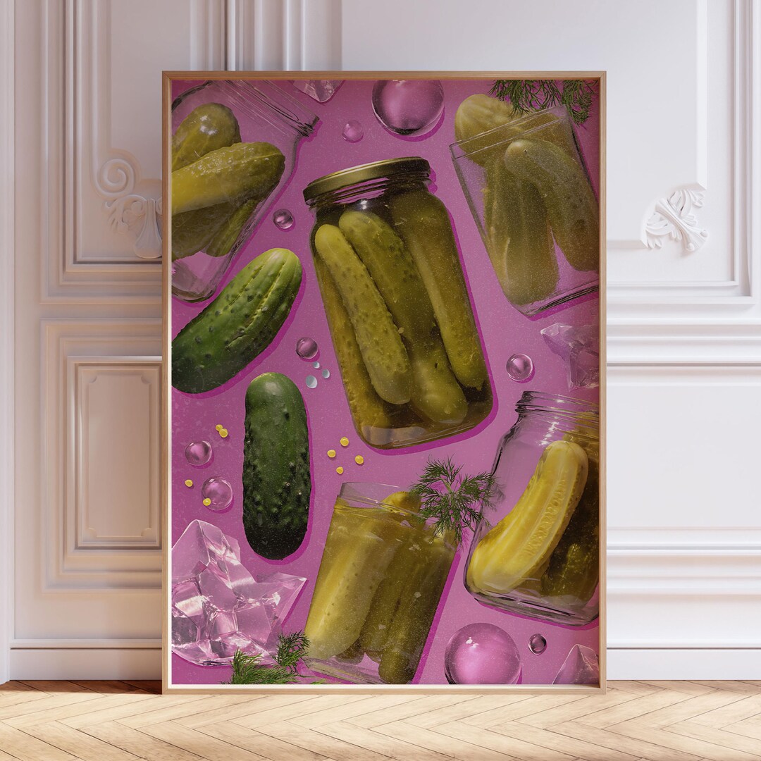 Funny Pickle Collage Poster | Retro Vintage Wall Art | Printable ...