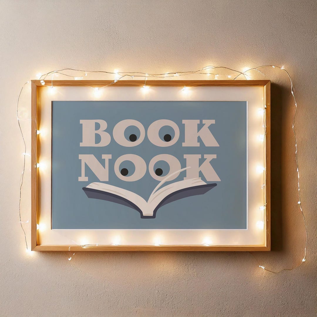 Book Nook Printable Wall Art | Landscape, Portrait, Square Formats ...