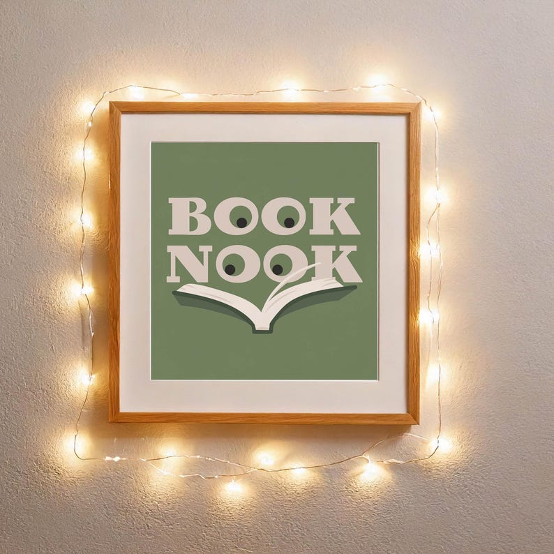 Book Nook Printable Wall Art | Landscape, Portrait, Square Formats ...