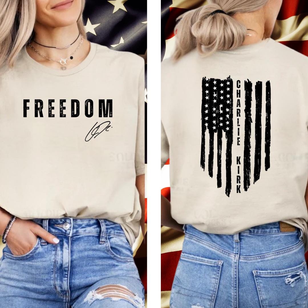 Charlie Kirk FREEDOM Shirt, Vintage American Flag, Patriotic Tshirt ...