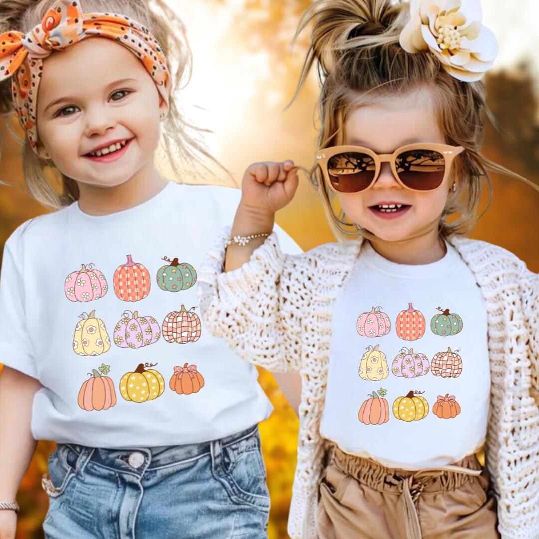 Pumpkin Fall Tshirt, Flower Pumpkins, Kids Fall Shirt, Kids Halloween ...