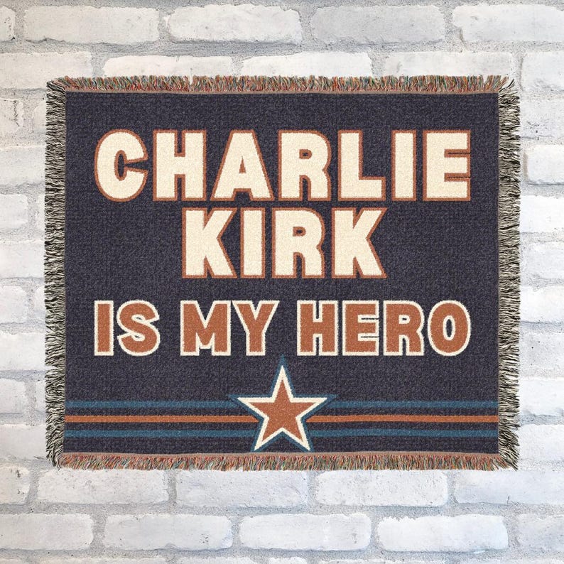 Charlie Kirk Woven Blanket (3 Styles), FREEDOM Blanket, Faith Family ...