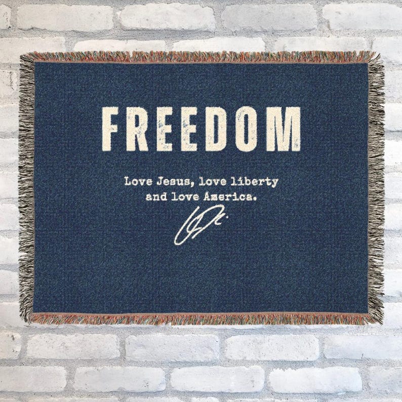 Charlie Kirk Woven Blanket (3 Styles), FREEDOM Blanket, Faith Family ...