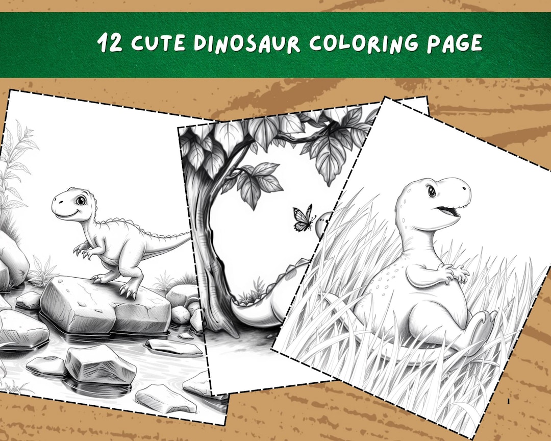 Adorable Baby Dinosaurs Coloring Pages: Instant Digital Download for ...