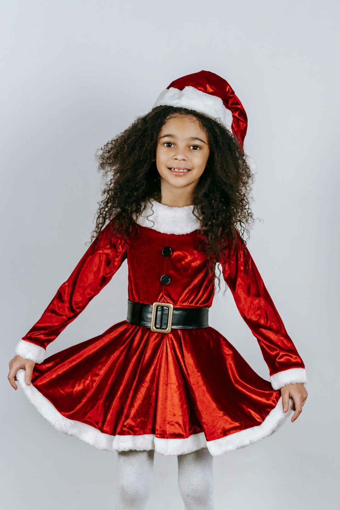 Handmade Girls' Velvet Santa Dress With Hat: Christmas Costume - Etsy